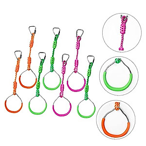 7pcs Rings Indoor Swing for Kids Outdoorswing Kids Outdoor Swing Monkey Bar Ring Kids Swing Ring Exercise Pull up Rings Pull Handles Muscle Exercise Rings Exercise Handle Grip Grip