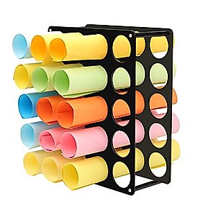 AOFLLU Vinyl Roll Holder, 20-Holes Storage Organizer Acrylic Display Rack, Lightweight Sturdy Roll Keeper Holders for Art Craft Paper Room Decor, 2" Rolls, Black