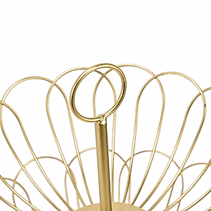 Atyhao Gold fruit basket, detachable 2-layer geometric large capacity anti-scratch gold fruit holder for home decoration