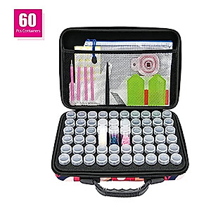 Admaiora 60 Slots Diamond Painting Storage Containers, Diamond Painting Kits with Tools, Diamond Painting Accessories for Diamond Art-Black