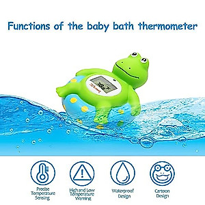 Doli Yearning Baby Bath Thermometer with Room Temperature| Fahrenheit and Celsius|Frog Lovely Shape|Kids' Bathroom Safety Products| Bath Toys…