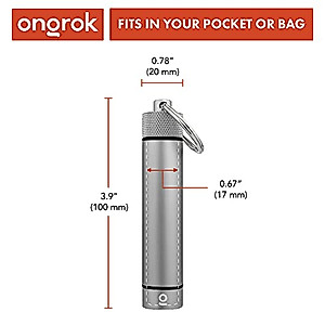 ONGROK Premium Storage Tube, Keychain, Pocket-Sized, Airtight, Aluminum Metal Holder and Case (Gun Metal)
