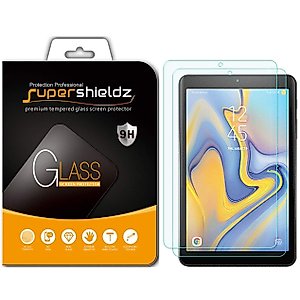 Supershieldz (2 Pack) Designed for Samsung Galaxy Tab A 8.0 inch (2018) (SM-T387 Model) Tempered Glass Screen Protector Anti Scratch, Bubble Free