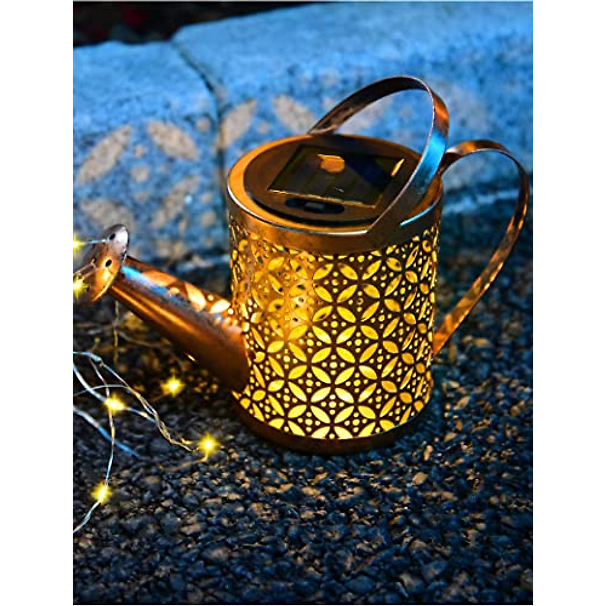 Watering Can with Lights Outdoor Solar Garden LED Light Solar Fairy Lights Decoration Star Shower Garden Art LED Light for Garden Stake Light, for Garden Lawn Patio or Courtyard Decor
