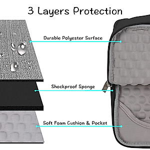 MOSISO Laptop Sleeve Compatible with MacBook Air/Pro, 13-13.3 inch Notebook, Compatible with MacBook Pro 14 inch M3 M2 M1 Chip Pro Max 2024-2021, Polyester Multifunctional Briefcase Bag, Black