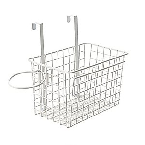 ARTIBETTER Hair Styling Tools Hair Dryer Holder Hair Tool Organizer Wall Mount Bathroom Storage Basket for Hair Dryer Flat Iron Curling Wand Brushes White Shampoo Shelf