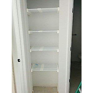 EZ Shelf - DIY Expandable Linen Closet Kit - Four 28"-48" Expandable Shelves - White