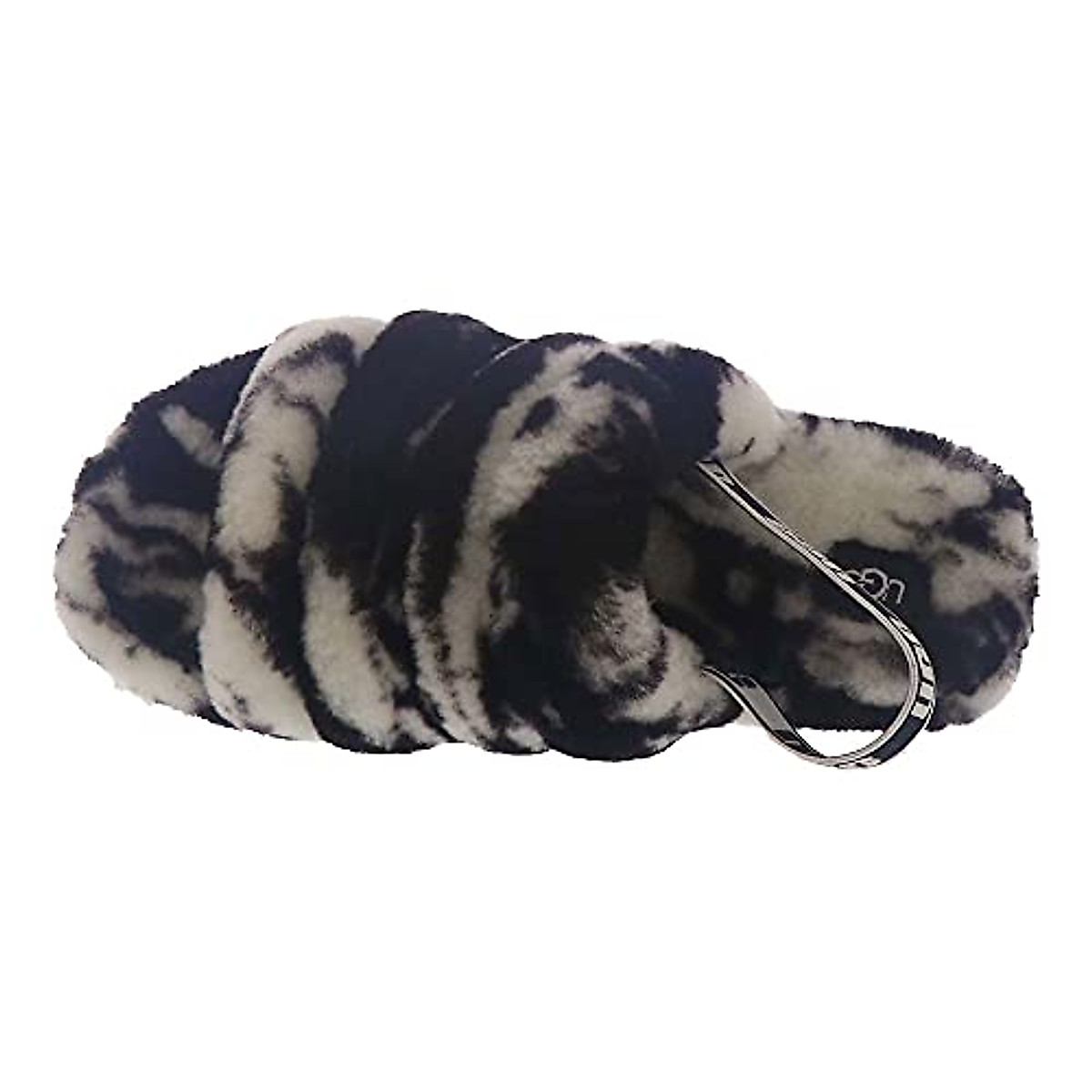 UGG Girls K Fluff Yeah Slide Marble Slipper, Black, 5 Big Kid
