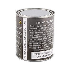 7Penn Gel Fireplace Fuel Cans, 13oz - 12 Pack Fire Pit Gel Fuel Cans for Fireplace, Fire Bowls, and Chafing Dishes