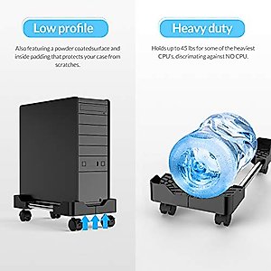 ORICO Mobile CPU Stand, Adjustable Computer Tower Stand with Locking Caster Wheel, Fits Most Gaming PC Under Home Office Desk (CPB4)