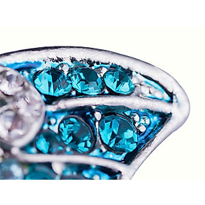 Alilang Empress Monarch Winged Butterfly Swarovski Crystal Rhinestones Brooch Pin , Blue