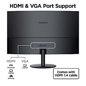 KOORUI 27 inch Curved Computer Monitor Full HD 1080P 75Hz Gaming Monitor 1800R LED Monitor HDMI VGA, Tilt Adjustment, Eye Care, Black 27N5C