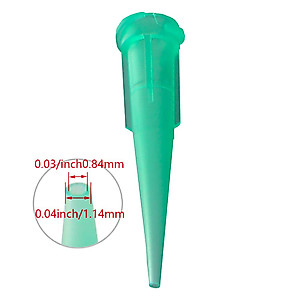 Auniwaig 100PCS 18 Ga Plastic Tapered Pinhead Blunt End Adhesive Dispenser Tip Luer Syringe Needle Tip Dispensing Fill Needle for Oil or Glue Applicator