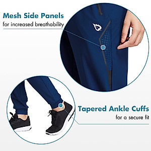 BALEAF Women's Hiking Pants Joggers for Women Workout Athletic Golf Lightweight Outdoor Gym Fitness Tapered Quick Dry Zipper Pockets Navy XL