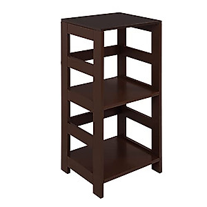 Small Bookshelf for Small Spaces, 3 Tier Book Shelf Organizer, Wooden Narrow Bookcase, Short Bookshelf for Bedroom, Living Room, Home, Office (13" W x 11" D x 29" H, Dark Brown)