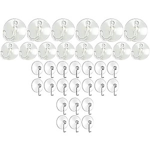 Suction Cup Hooks (34 Pieces) Clear Silicon with Metal and Plastic Hooks by Regent Products Corp