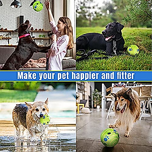 TAUCHGOE Interactive Dog Toys Wobble Giggle Dog Ball for Medium Large Dogs, Wiggle Waggle Wag Funny Sounds Squeaky Active Ball Dog Toy for IQ Training Cleaning Teeth, Dogs Favorite Gift