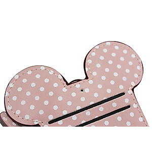 Cute Travel PU Leather Student ID Card Holder Animal Shape Neck Bag Wave Dot Wallet Coin Purse for Women Teens Girls