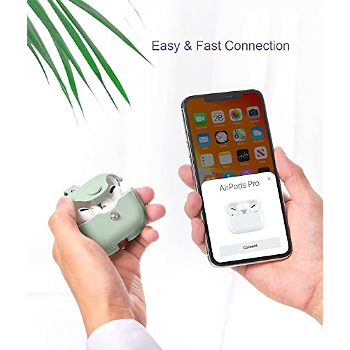 Miitoomo AirPods 3 Case Leather Case for Apple AirPods 3rd Generation Fashion Rose Pink Case Snap Closure Charging Case (Light Pink)