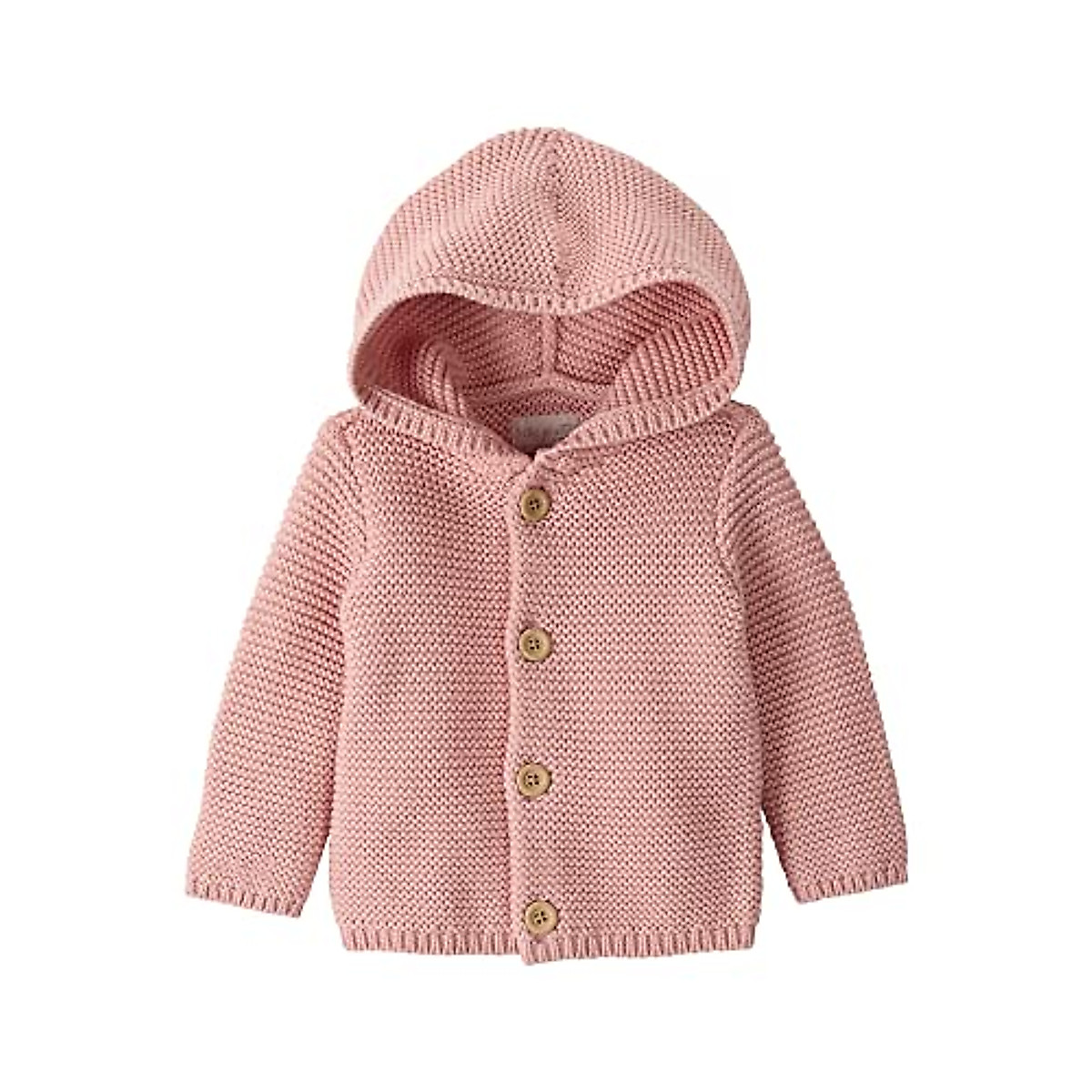 little planet by carter's unisex-baby Organic Cotton Signature Stitch Cardigan, Blush, 3 Months