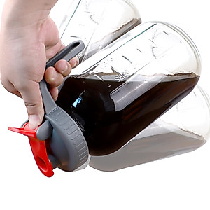 Mason Jar Cold Brew Coffee Maker 64 Oz (2 Quart) Wide Mouth Iced Coffee Maker With Pour Spout Handle Lid And Brew Filter For Icold Brew Coffee, Iced Tea, Lemonade And Beverages