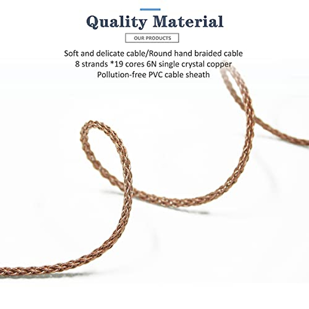 GUCraftsman 6N Single Crystal Copper Upgrade Earphone Cable 2.5mm/3.5mm/4.4mm Earphone Upgrade Cable for Sennheiser IE200 IE300 IE600 IE900 (4.4mm Plug)