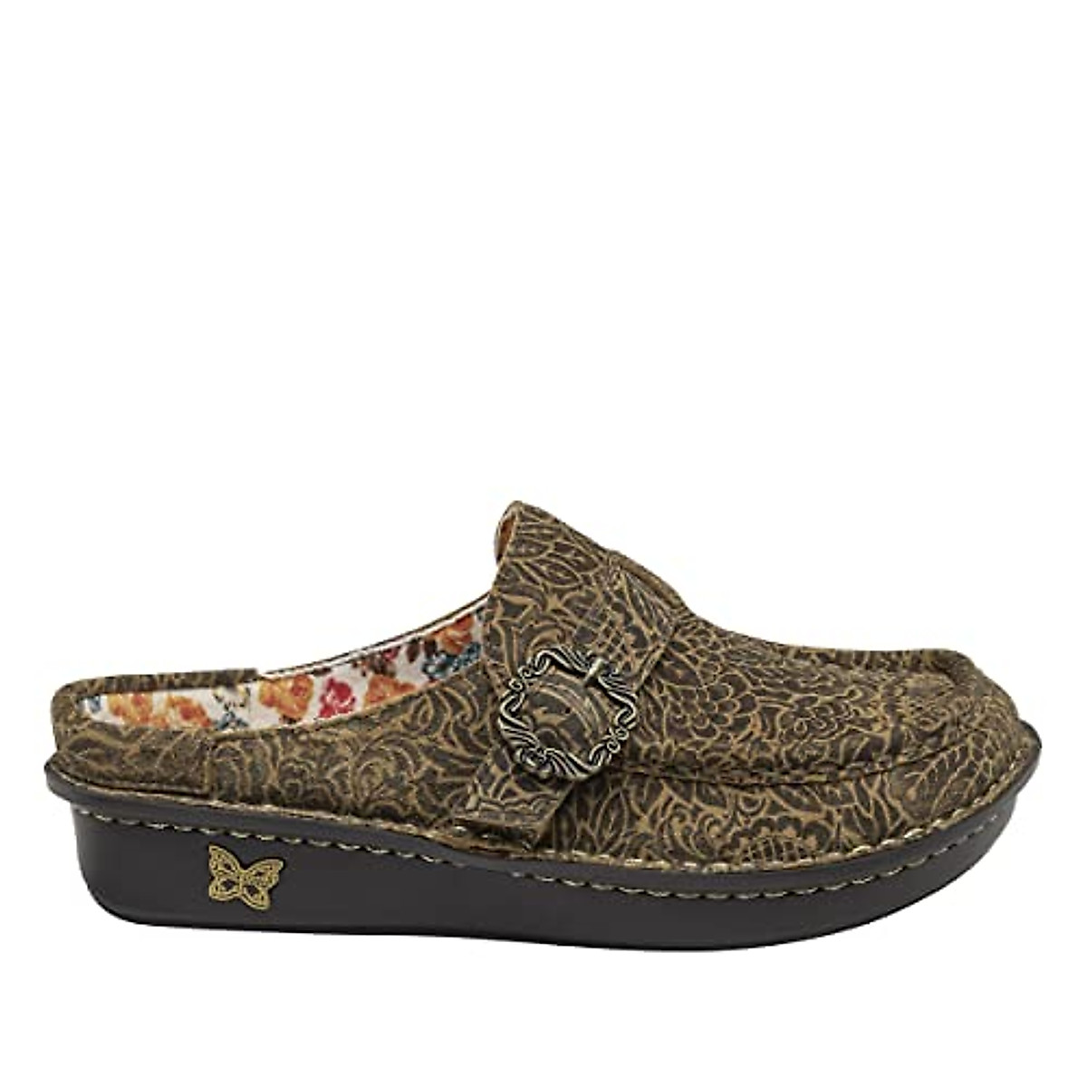 Alegria Women's Brigid Freedom Rock Leather Moc Toe Open Back Clog with Heel Cup 10.5-11 M US