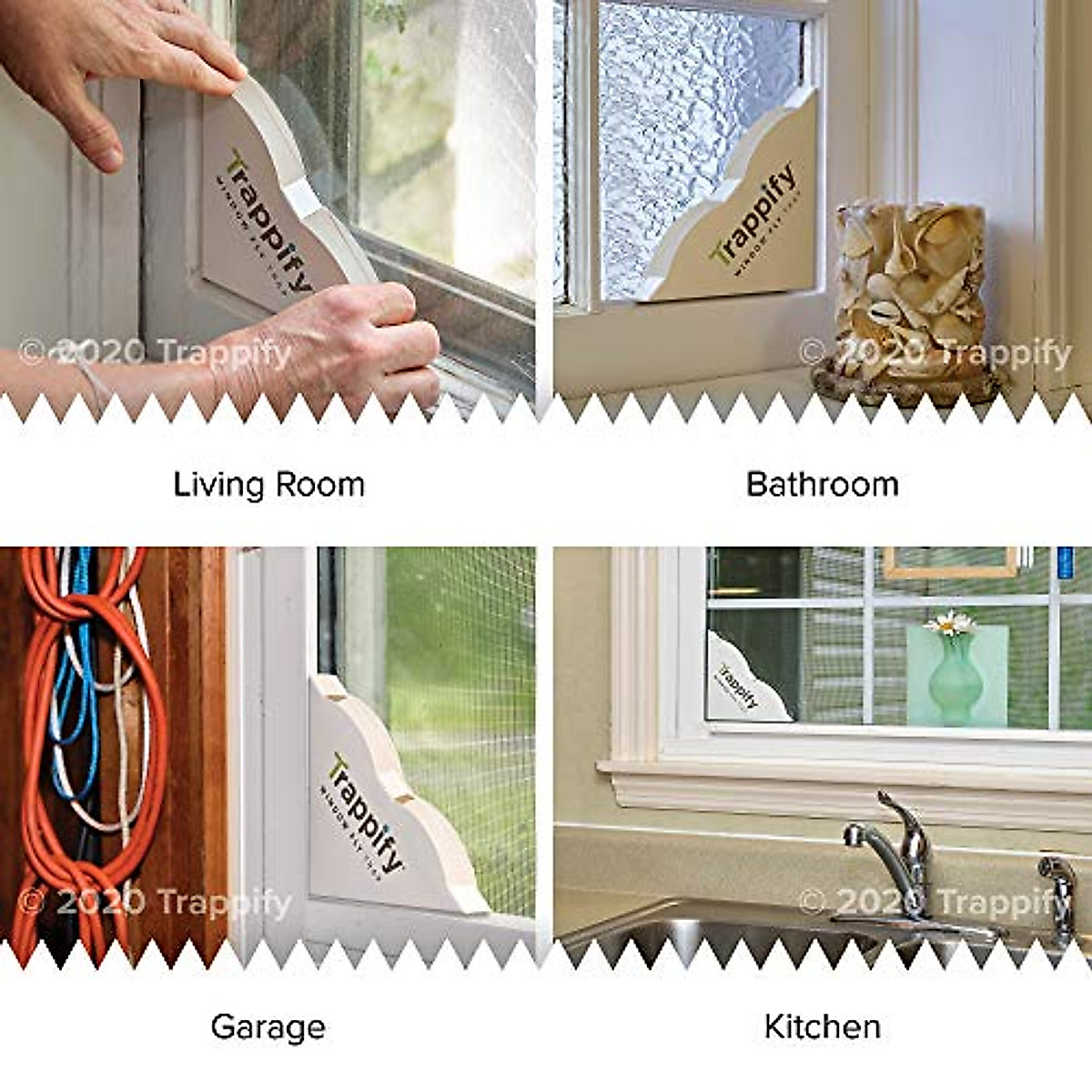 Trappify Sticky Gnat Traps, Window Fly Traps & Moth Traps for Outdoor & Indoor Home Pest Control - Fly, Gnats, Moths and Other Flying Insects Disposable Trap with Extra Sticky Adhesive - 20 Traps