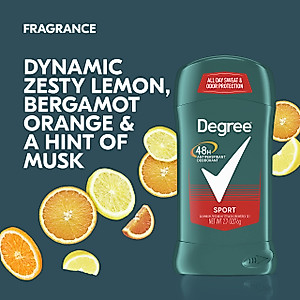 Degree Men Original Protection Antiperspirant Deodorant Sport Pack of 6 48-Hour Sweat and Odor Protection Antiperspirant For Men 2.7 oz