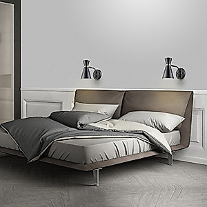 Globe Electric 65855 Belmont 1-Light Wall Sconce, Satin Black, Gold Accents