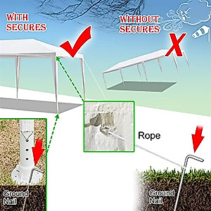GIVIMO Party Canopy Tent 10x30 with Sidewalls White Gazebo Canopy Tents for Outdoor Wedding (10 * 30 with 5 Side Wall)