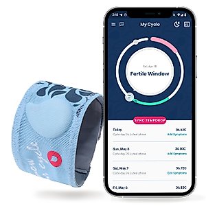 Tempdrop Fertility and Ovulation Digital Thermometer Tracker – Wearable Basal Body Temperature (BBT) Monitoring Sensor and Fertility Charting App Includes Comfortable Armband (S/M – 8.5-15.5 inch)