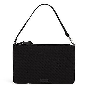 Vera Bradley Women's Microfiber Convertible Wristlet With RFID Protection, Classic Black, One Size