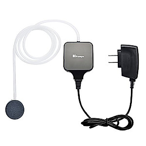 AsiaPPump Aquarium Air Pump Quietest Energy Saving 1-1.5W 24-40 Gallon (Black Square)