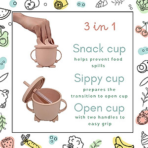 Baby Feeding Set 10 Piece | Baby Led Weaning Utensils Set Includes Suction Bowl and Plate, Baby Spoon and Fork, Sippy Cup with Straw and Lid | Baby Feeding Supplies Set