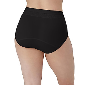 Bali Women's Beautifully Confident Light Leak & Period Protection Hi Cut, Black, 8