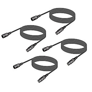 4Pack 3 Pin DMX Cables Male Female XLR Patch Cables, Cable DMX 1.2m 4ft XLR Male to XLR Female Light DMX Cable with 3 Pin Connector, Short DMX Cable 3ft for Stage Lights DMX Signal Connection