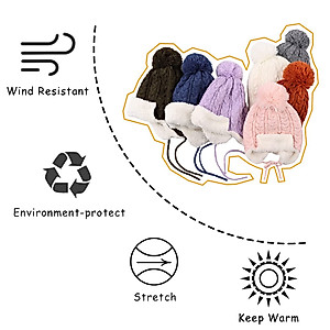 Winter Kids Beanie Hat Baby Knitted Hats Fleece Earflap Beanie Windproof Warm Toddler Beanies Boys Girls 0-5 Years (Pink, 2-5 Years)