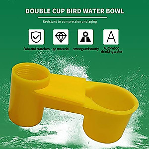 MUDUODUO Automatic Bird Drinker Cups 12pcs Pigeon Water Bottle Feeder for Cage(Yellow)