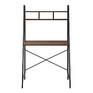 Walker Edison Industrial Wood and Metal X-Back Ladder Desk Home Office Workstation, 56 Inch, Grey Wash