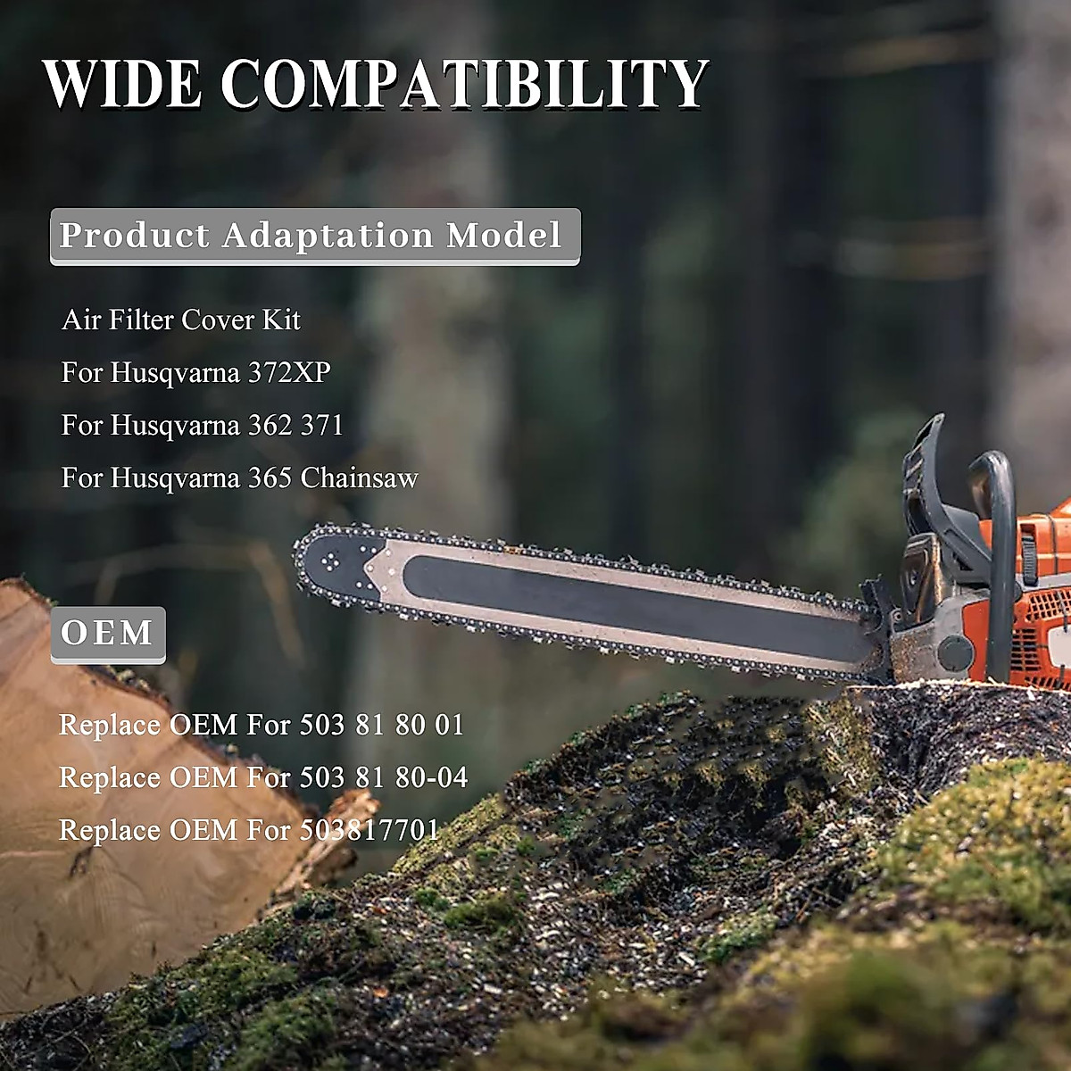 HD Air Filter Cover Intake Manifold Guide Screw Kit Fit Husqvarna 372XP 362 371 365 Chainsaw