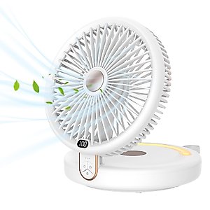 Jassco Air Circulator Fan, Table Fan, Portable Oscillating Desktop Fan, Wall-Mounted Fan, 6 Speeds, Personal Cooling Fan with LED Night Light for Home, Dorm, Workout,White
