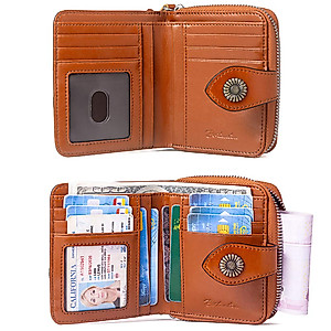 BOSTANTEN Womens Leather Wallets RFID Blocking Large Capacity＆Leather 15.6 inch Laptop Backpack Computer Bag