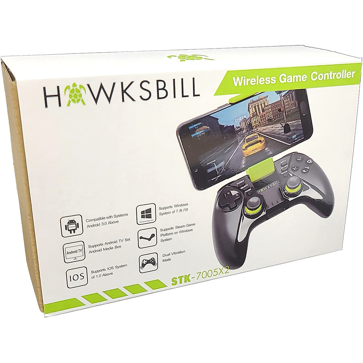Hawksbill Wireless Gamepad Controller for iOS iPhone & Android - Bluetooth with L3 + R3 Buttons, Long Battery Life, Improved 8 Way D-Pad, Dual Vibration, MFI Compatible Games