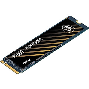 MSI SPATIUM M390 NVMe M.2 500GB Internal Gaming SSD PCIe Gen3 up to 3300MB/s 3D NAND Up to 1200 TBW
