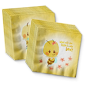 What Will the Little Honey Bee? Gender Reveal Party Supplies Set Plates Napkins Cups Tableware Kit for 16