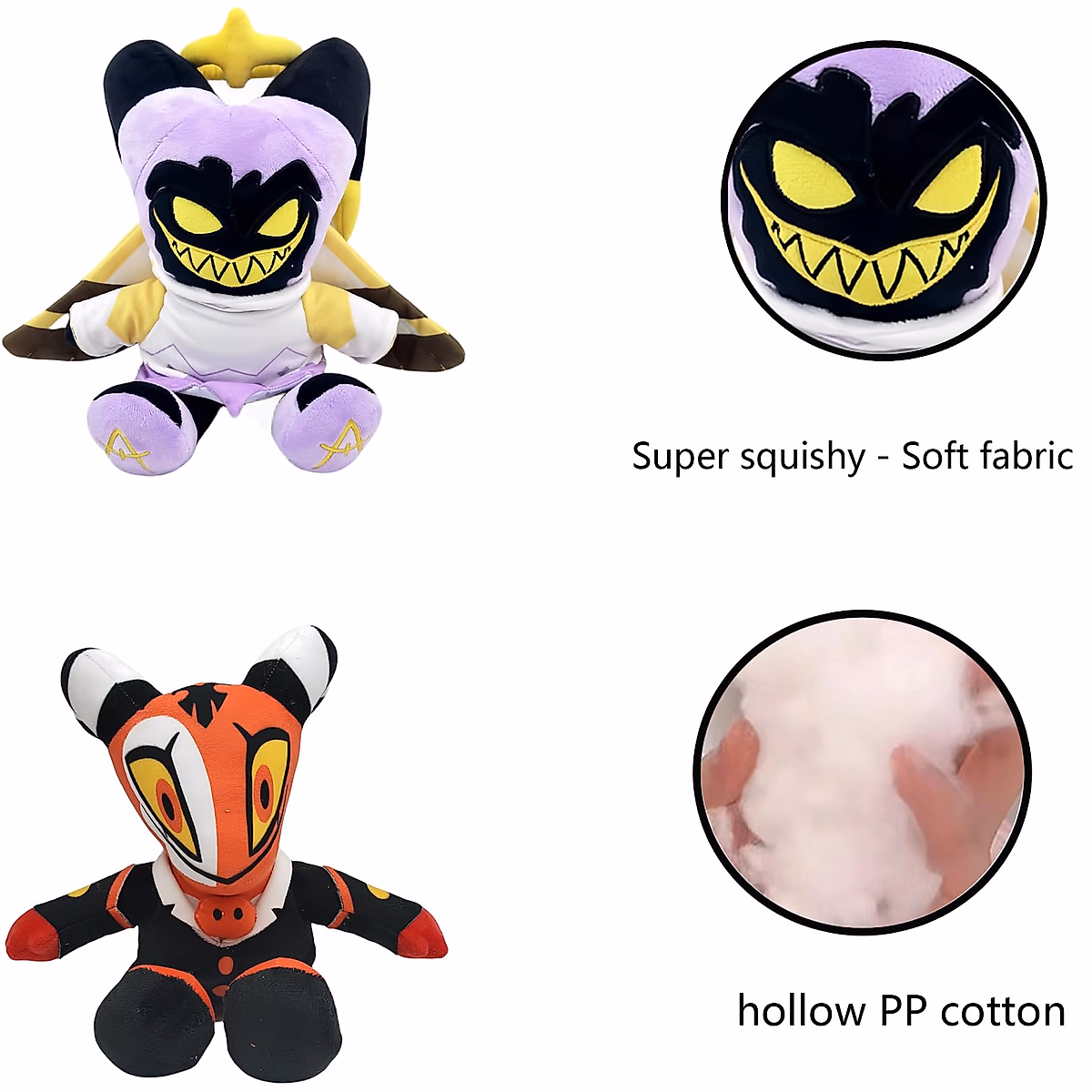 Wrohasil Hazbin Hotel Plush Angel Dust, Stuffed Animals Cursed Cat Alastor and Adam Plushies Figure Dolls, Helluva Boss Plush Toys Hugging Pillow, Gifts for Boys Girls (Keekee)
