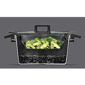 Woll Insert & Lid Concept Plus Diamond Reinforced Nonstick Stockpot with Silicone Insert and Lid, 8-Quart, 11-Inch Diameter, Gray