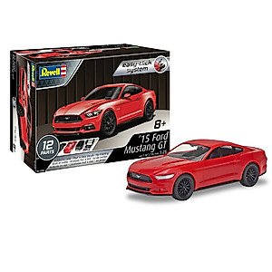 Revell 85-1238 2017 Ford Mustang GT Model Car Kit 1:25 Scale 12-Piece Skill Level 2 Plastic Easy-Click Model Building Kit, Red