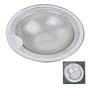 Stainless Steel Slop Basket Filter Trap - Bathroom Sink Drain Strainer | Bathtub Shower Drain Hair Trap | Kitchen Sink Drain Strainer | Mesh Metal Sink Strainer Kitchen Drain Strainer with Rim